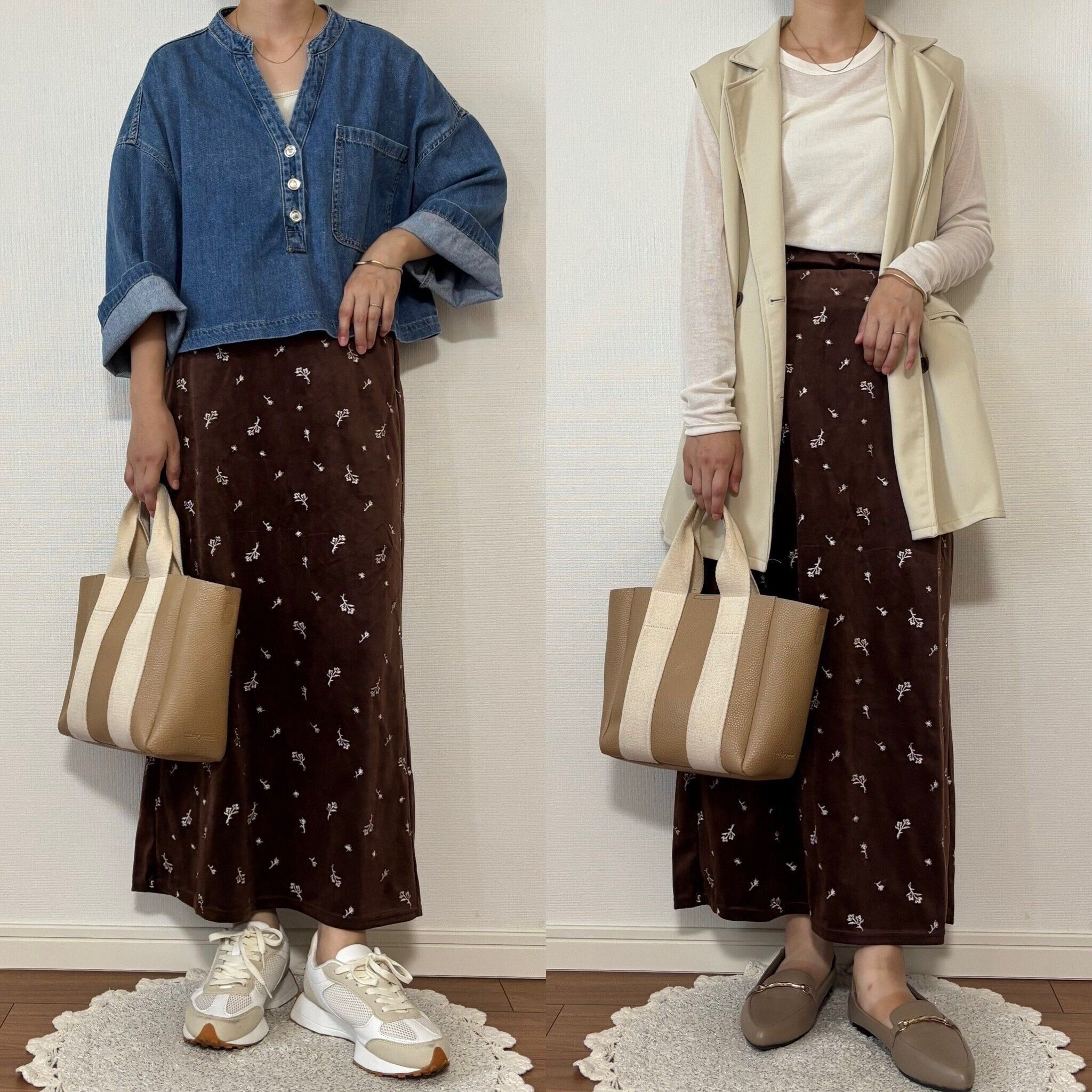 【しまむら】1,089円のベロア刺繍スカートは今年1番気になるトレンドアイテム！ | サンキュ！